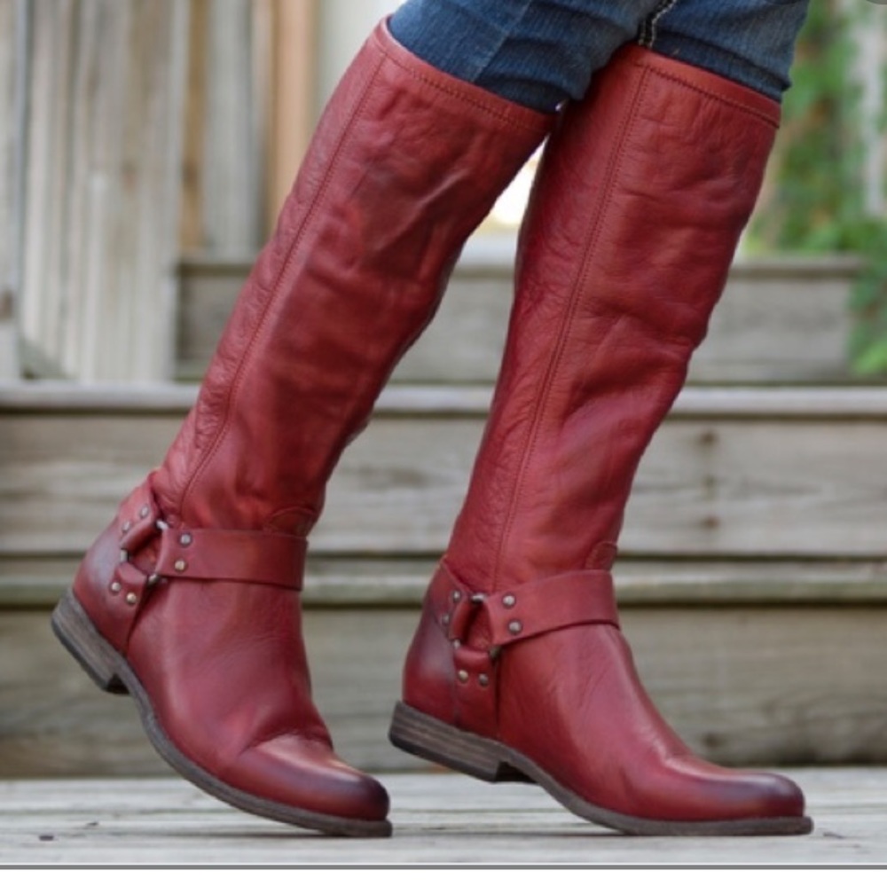 Frye Burnt Red Philip Harness Boot - Gem